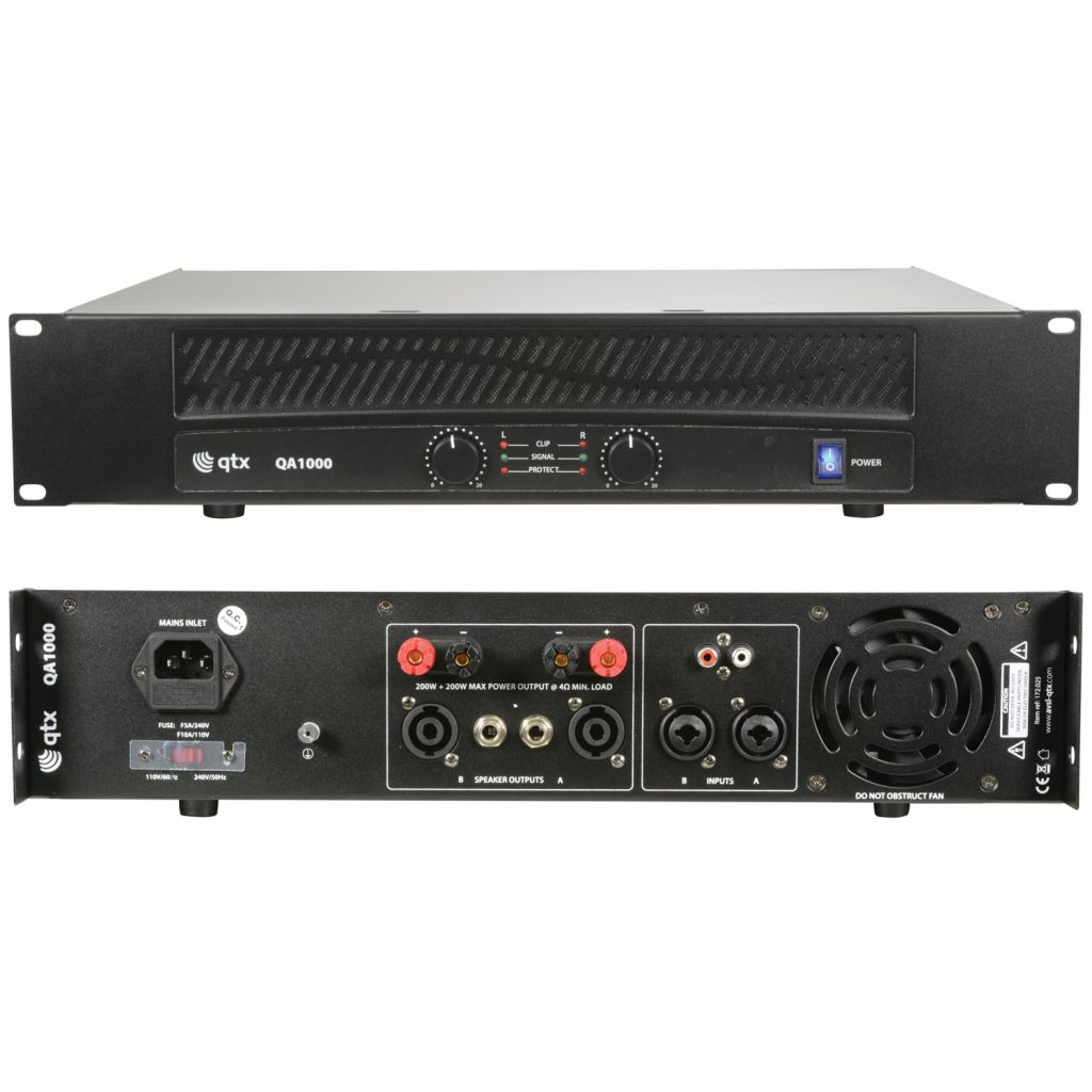 QTX QA1000 Stereo Power Amplifier - Sound Services