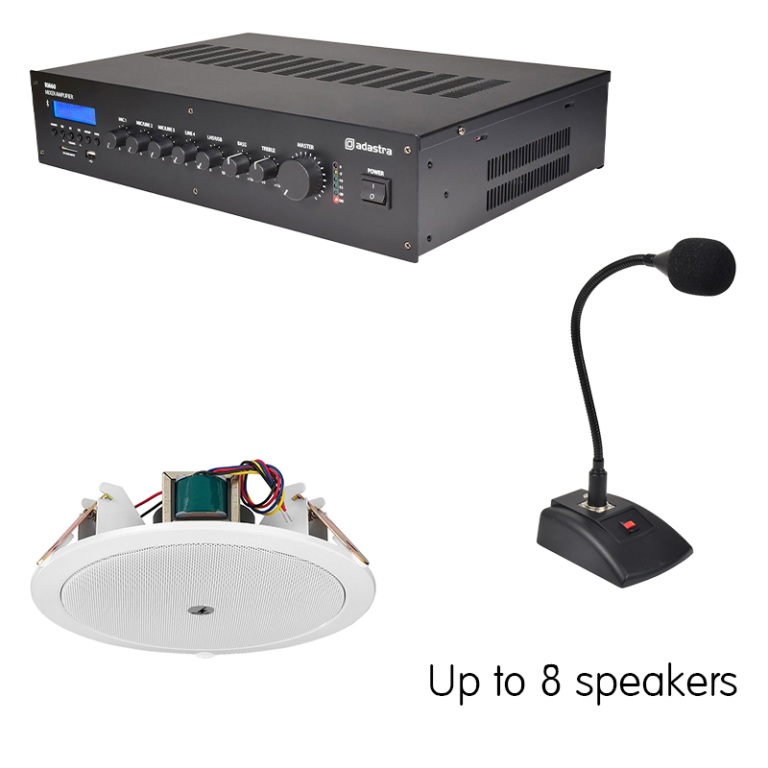 60w Indoor PA Sound System with Ceiling Speakers for Shops, Offices or ...